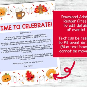 Thanksgiving Class Party Editable Thanksgiving Class Party - Etsy