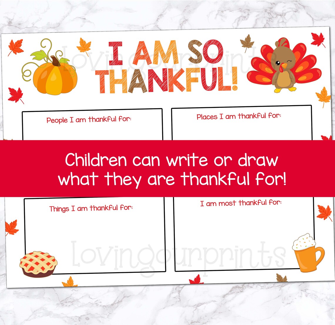 I Am Thankful for Printable, Thanksgiving Printable, Thanksgiving ...