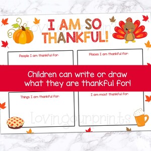 I Am Thankful for Printable, Thanksgiving Printable, Thanksgiving ...