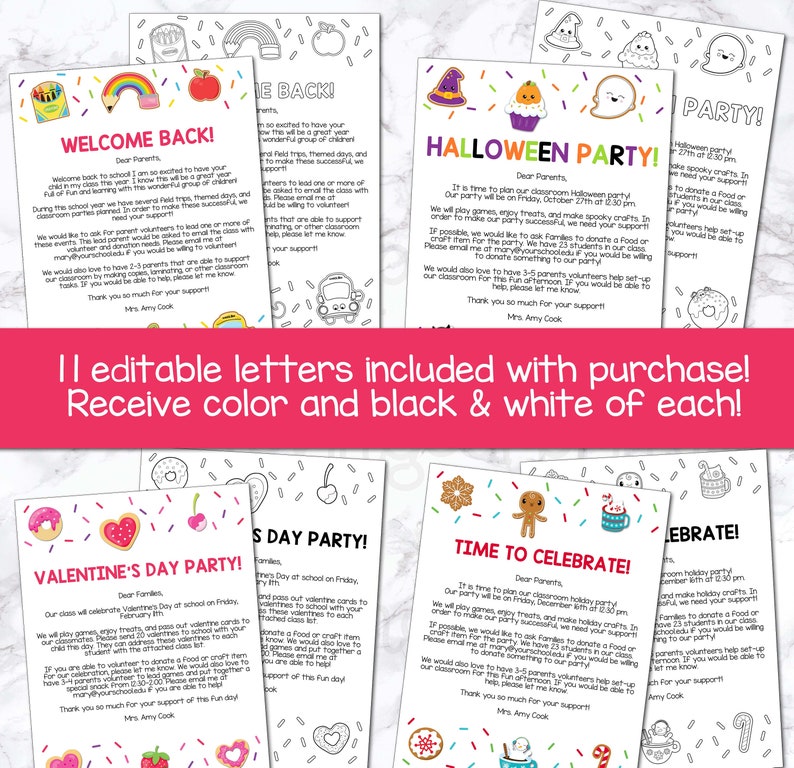 Editable Parent Letter BUNDLE, Letter to Parents, Letter to Parents ...