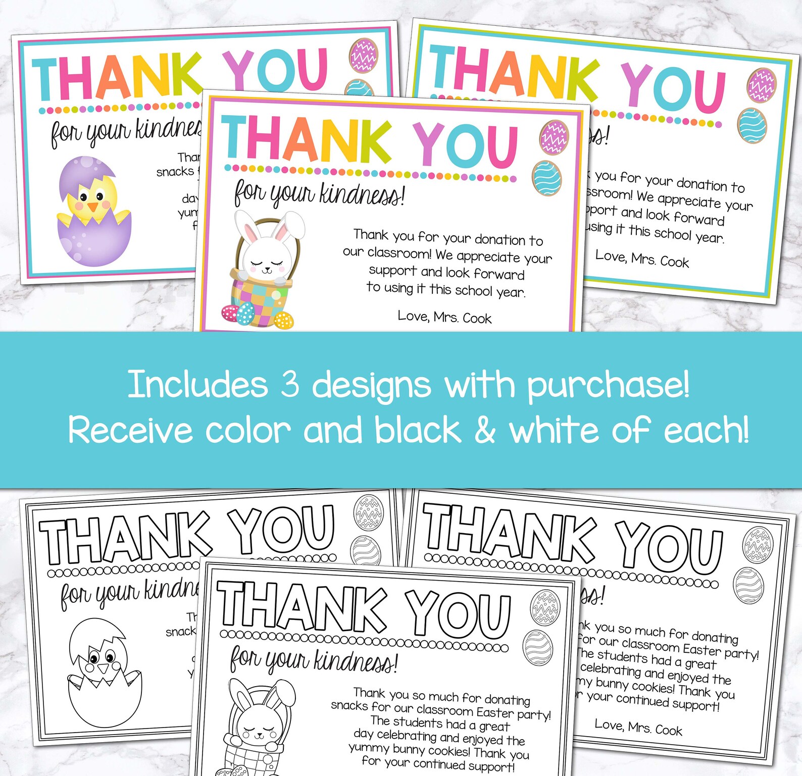 Easter Thank You Cards, Editable Easter Template, Easter Thank You ...