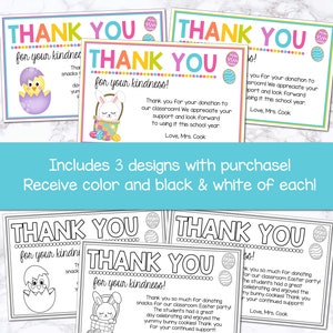 Easter Thank You Cards, Editable Easter Template, Easter Thank You ...