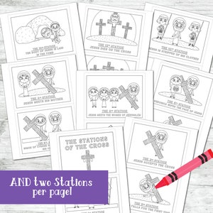 Stations of the Cross Coloring Pages for Kids, Easter Story Coloring ...