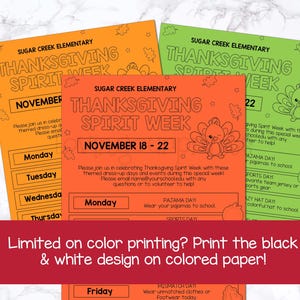 Thanksgiving Spirit Week Flyer, Thanksgiving Spirit Week, Thanksgiving ...