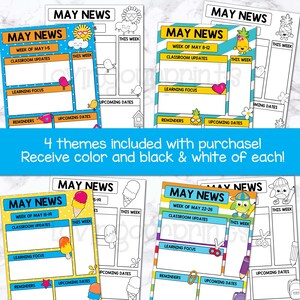 Editable May Newsletter Template, Editable Newsletter Template ...