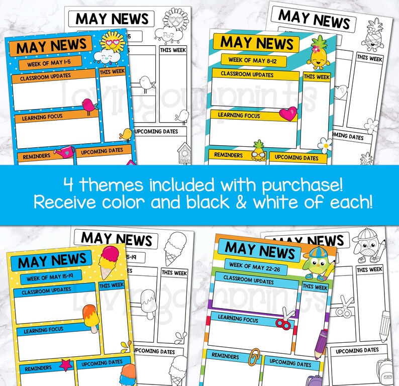 Editable May Newsletter Template, Editable Newsletter Template ...