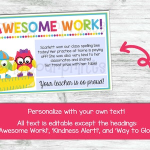 Positive Notes, Positive Notes From Teacher, Editable, Positive Notes ...