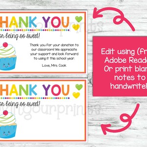 Teacher Thank You Notes, Teacher Thank You Card Template, School Thank ...