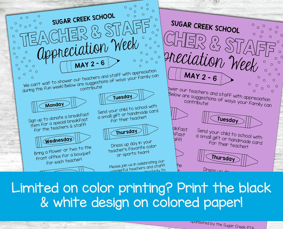 Editable Teacher Appreciation Week Editable Teacher | Etsy