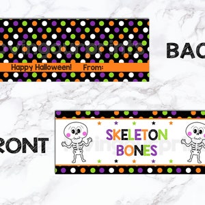 Editable Halloween Tags for Kids, Skeleton Bones Bag Topper, Halloween ...