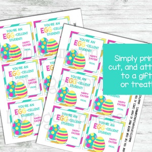 Eggcellent Easter, Editable Easter Tags, Egg-cellent, Editable Easter ...