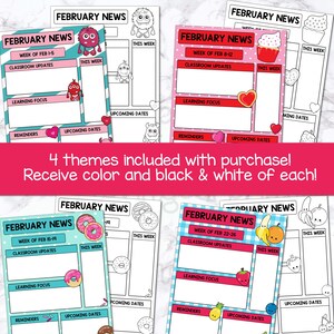 Editable February Newsletter, February Newsletter Template, School ...