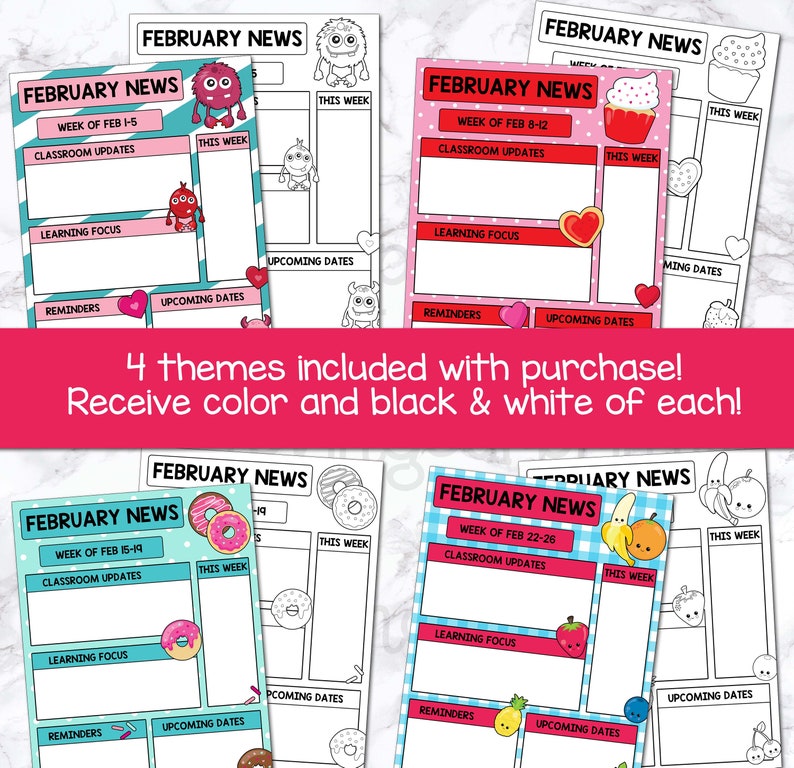 Editable February Newsletter February Newsletter Template - Etsy
