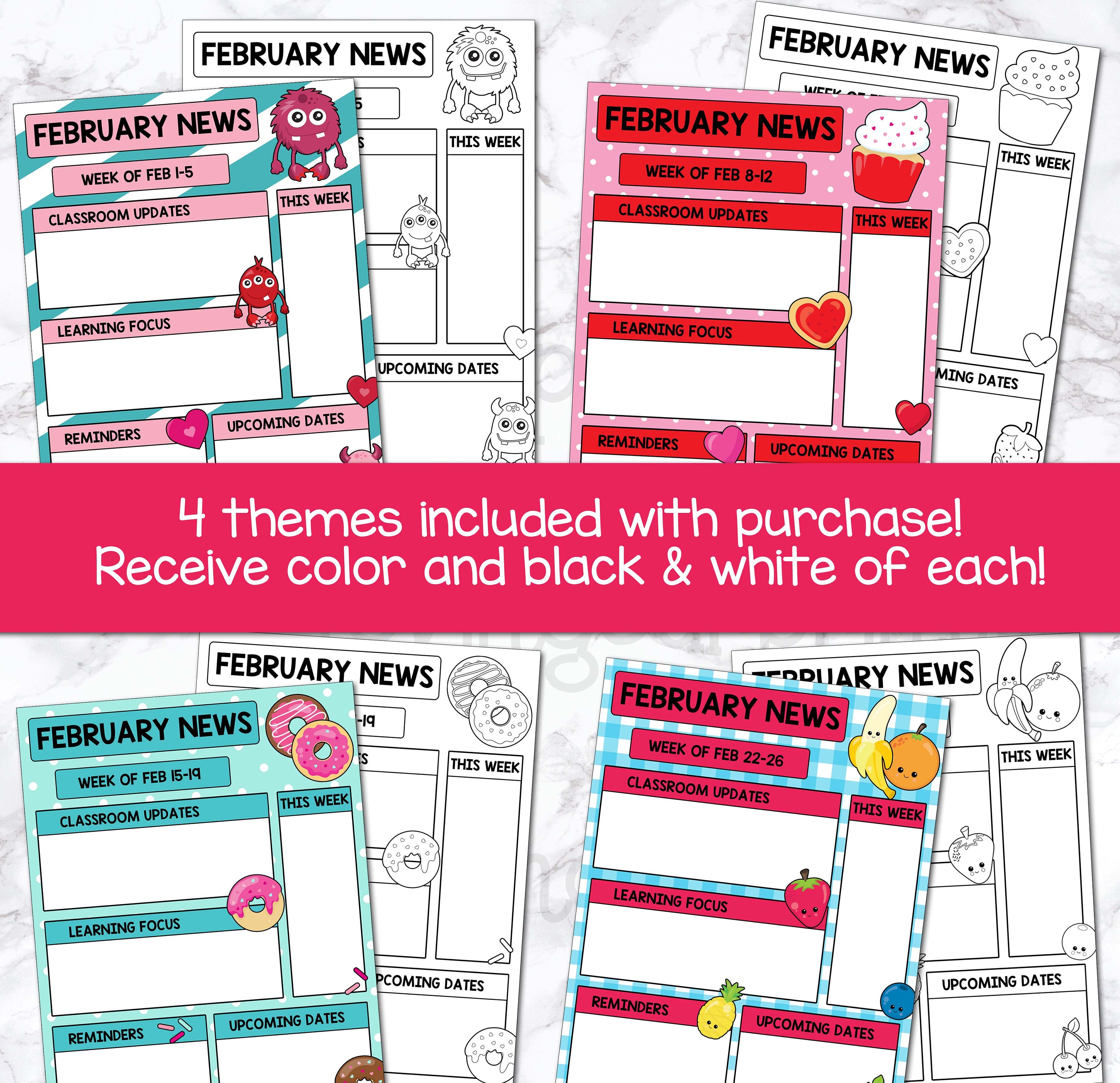 Editable February Newsletter February Newsletter Template - Etsy