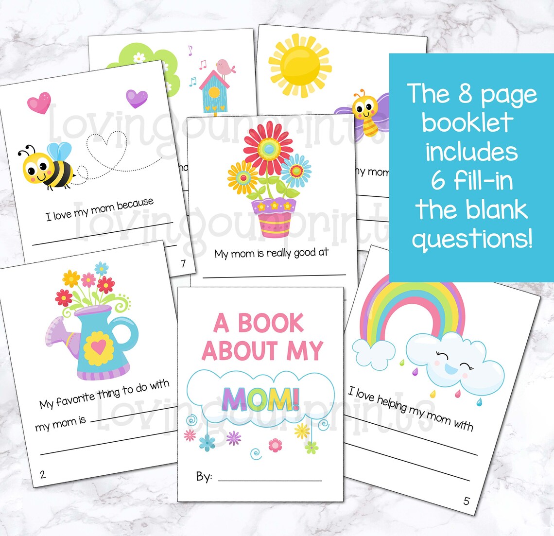 Printable Mothers Day, Printable Mothers Day Gift, Mothers Day Book ...