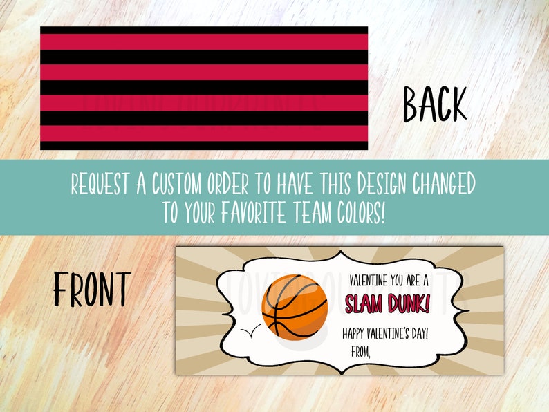 Basketball Valentine Treat Bag Topper, Classroom Valentine, Printable ...
