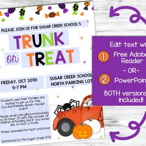 Editable Trunk or Treat Flyer, Trunk or Treat Flyer Editable, Trunk or ...