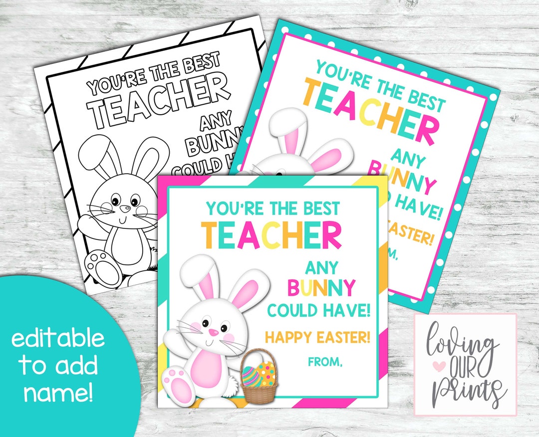 Editable Easter Tags, Editable Easter Gift Tags, Easter Tag for Teacher ...