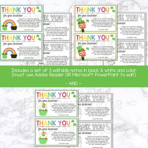 St Patricks Day Thank You Card, St Patricks Day Thank You, Editable St ...