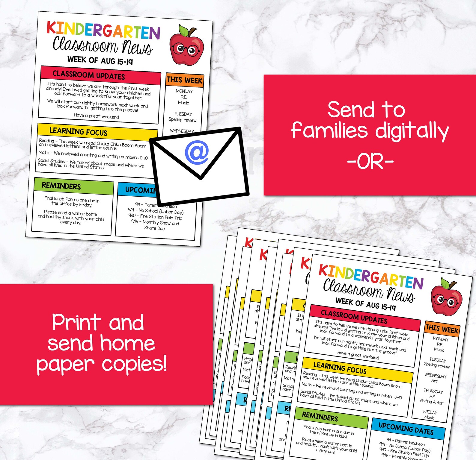 Teacher Weekly Newsletter Classroom Newsletter Template - Etsy