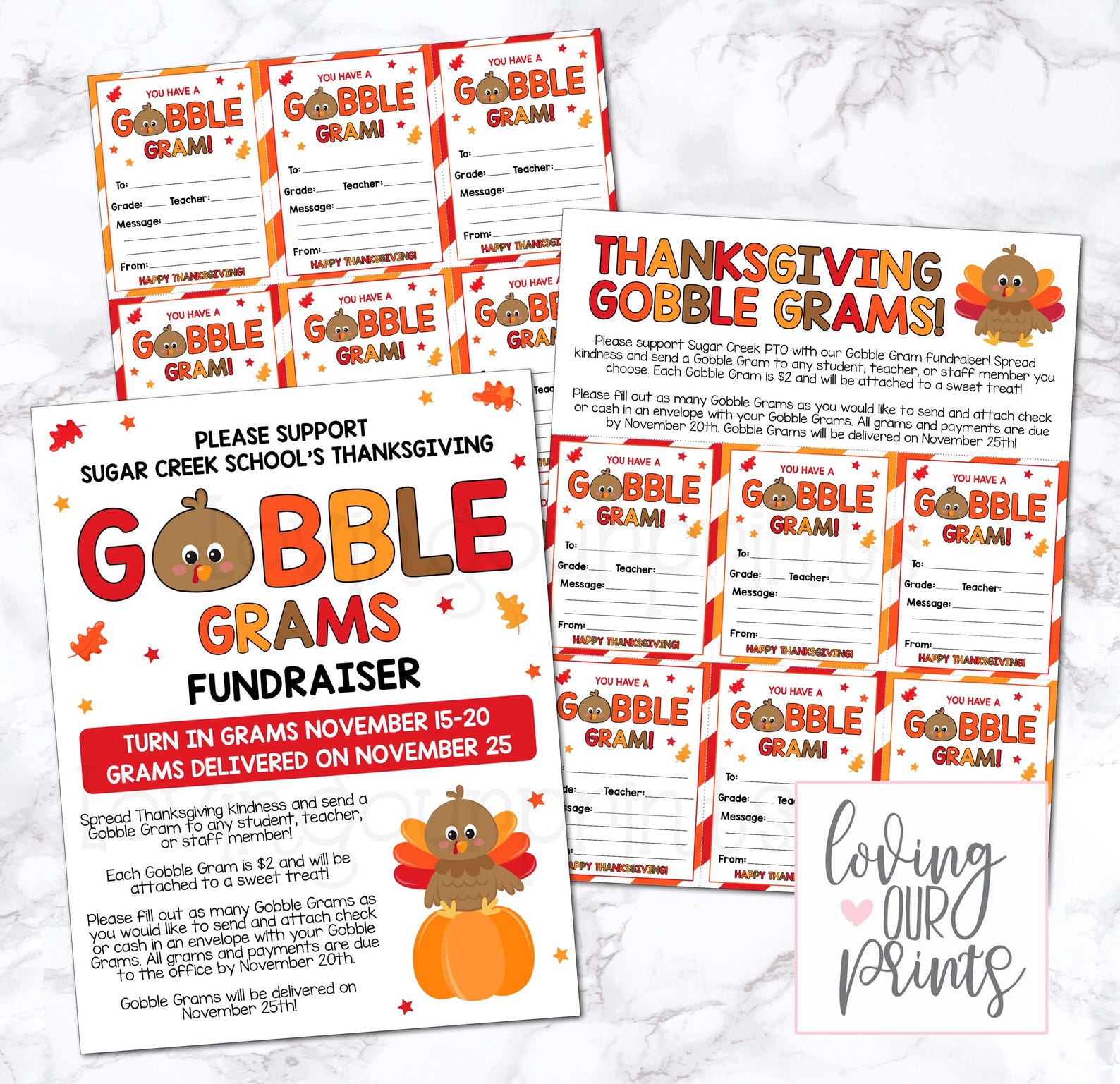 Gobble Grams, Gobble Gram Fundraiser, Thanksgiving Candy Grams, Gobble ...