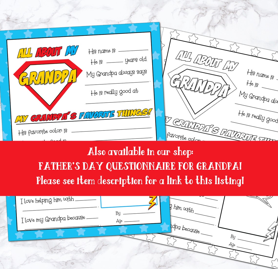 All About My Dad, Fathers Day Questionnaire, Fathers Day Gift, Fathers ...
