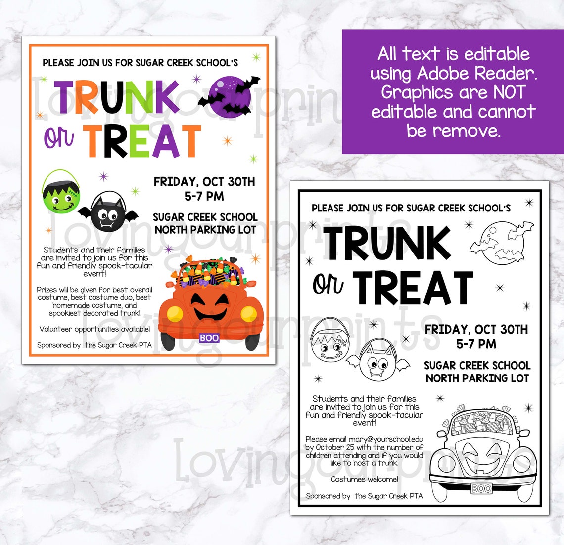 Trunk or Treat Flyer Editable Trunk or Treat Flyer Trunk or - Etsy