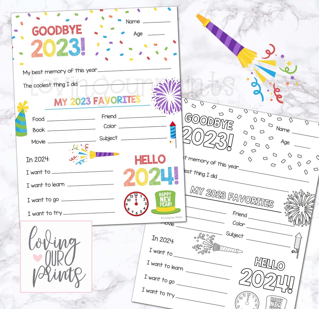 New Year Goals for Kids, New Years Resolution Kids, New Years ...