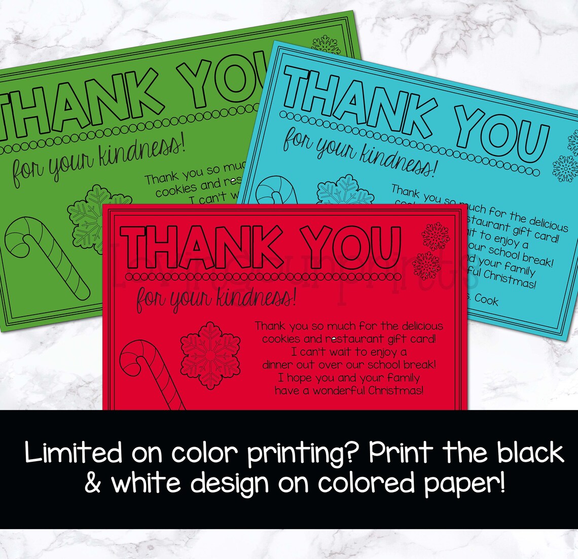 Holiday Thank You Cards, Holiday Thank You Notes, Christmas Thank You ...