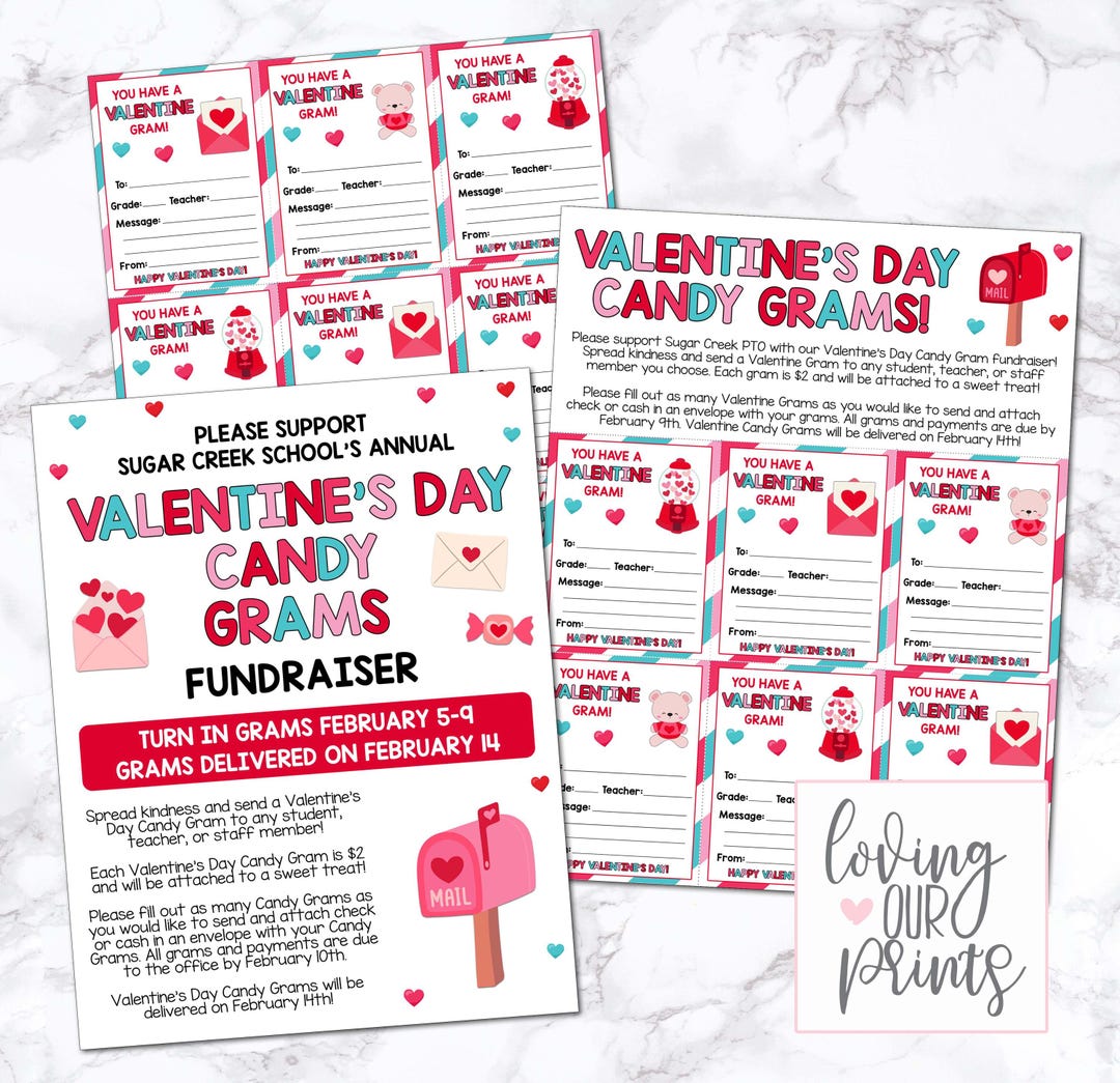 Valentines Day Candy Gram, Valentine's Day Candy Gram PTO, Valentine ...