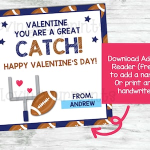 Football Valentine, Editable Valentine Card, Football Valentine Cards ...
