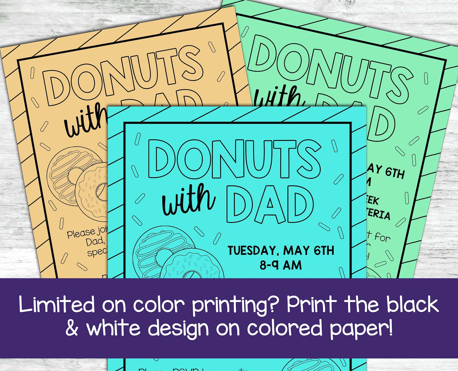 Donuts With Dad, Donuts With Dad Flyer, Donuts With Dad Editable ...