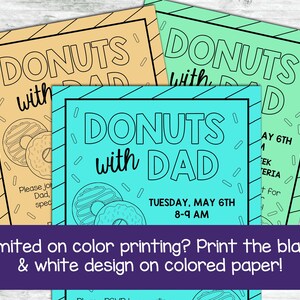 Donuts With Dad, Donuts With Dad Flyer, Donuts With Dad Editable ...