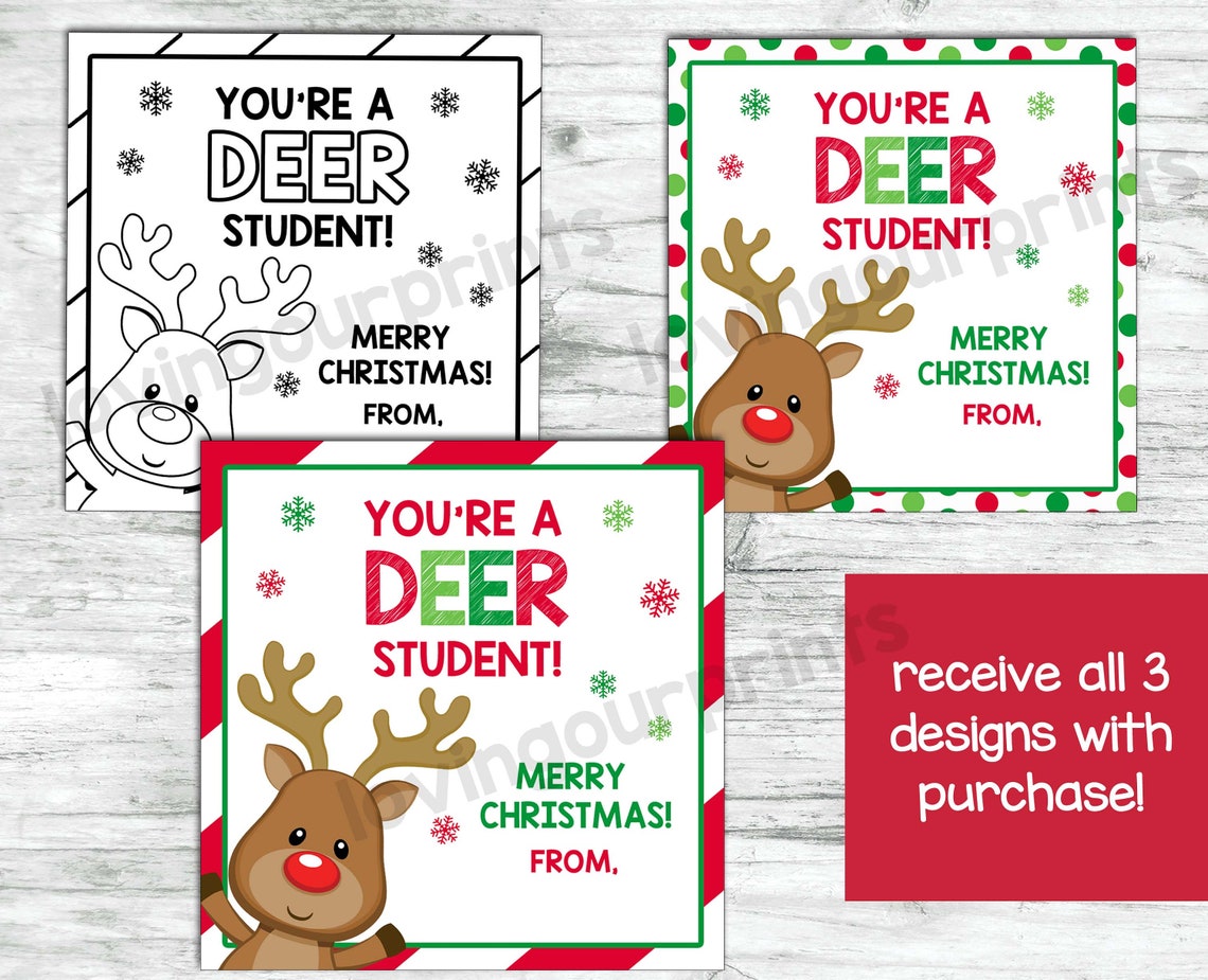 Student Gift Tags Christmas Student Gift Tag From Teacher - Etsy