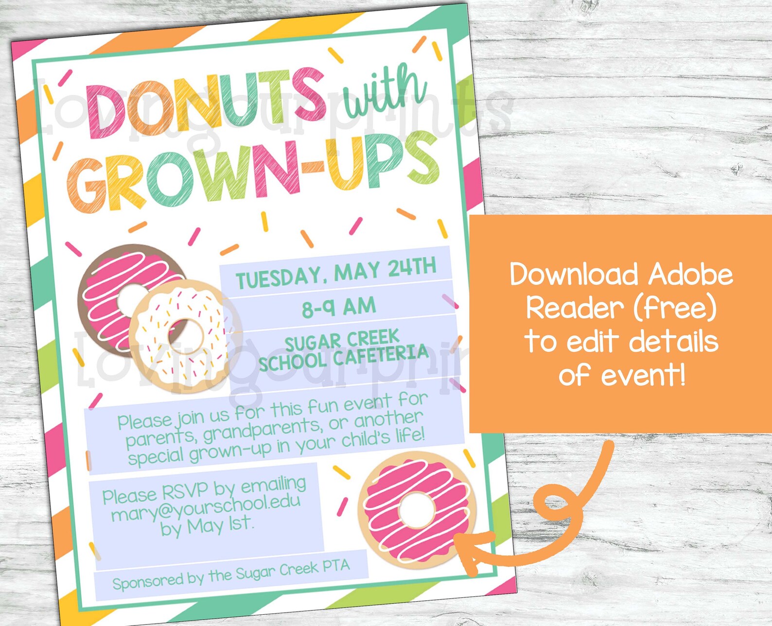 Donuts With Grownups Donuts With Grownups Invitation Donuts - Etsy