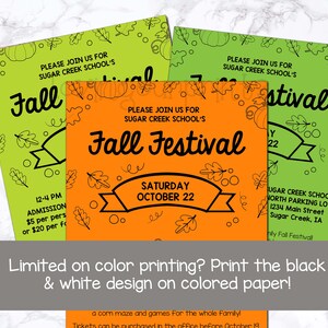 Editable Fall Festival Flyer, Fall Festival Invite, Fall Festival Flyer ...