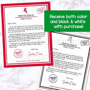 Letter to and From Santa, Editable Letter From Santa, Letter to Santa ...