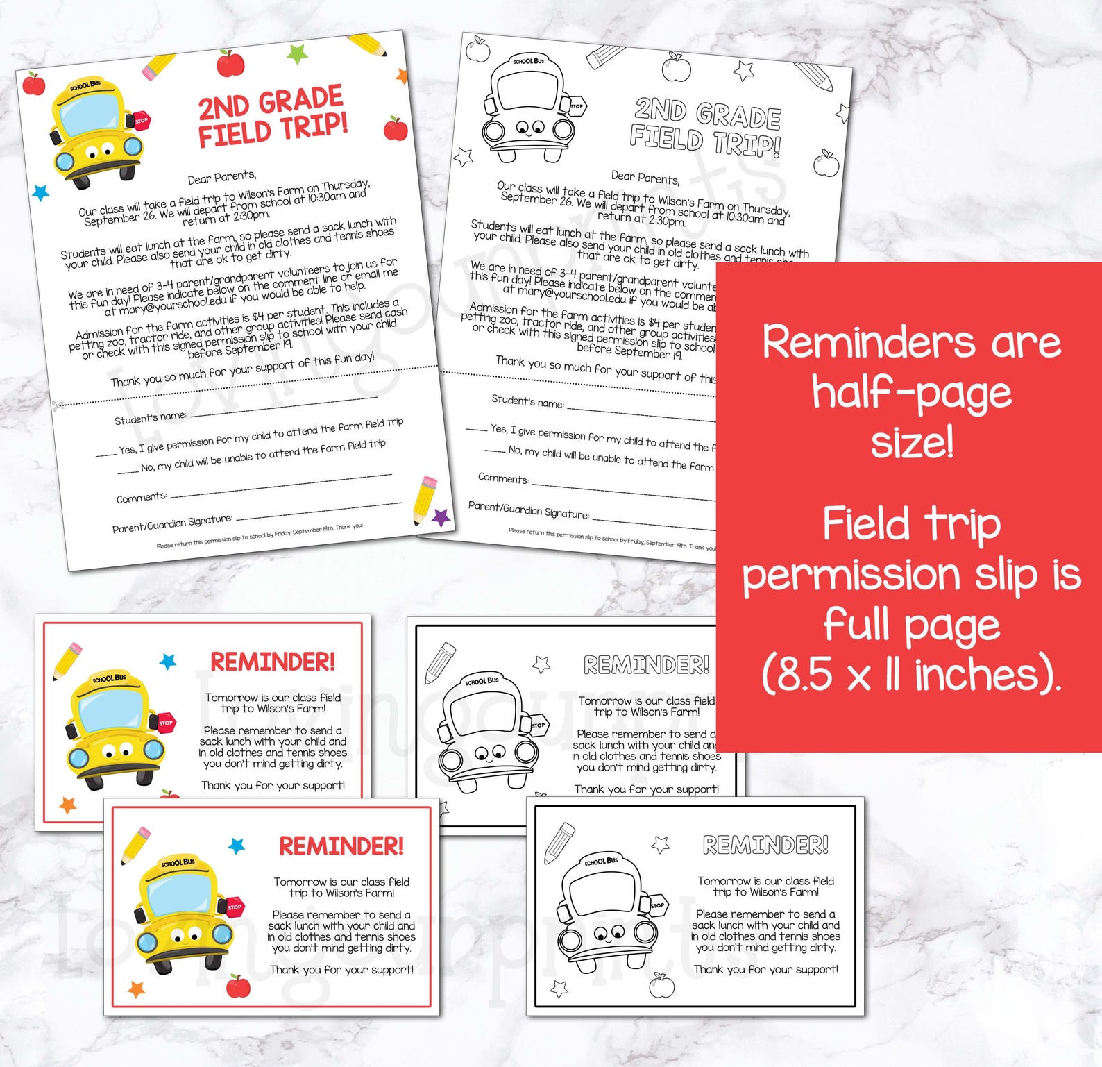 Editable Field Trip Permission Slip, Field Trip Form, Field Trip Flyer ...