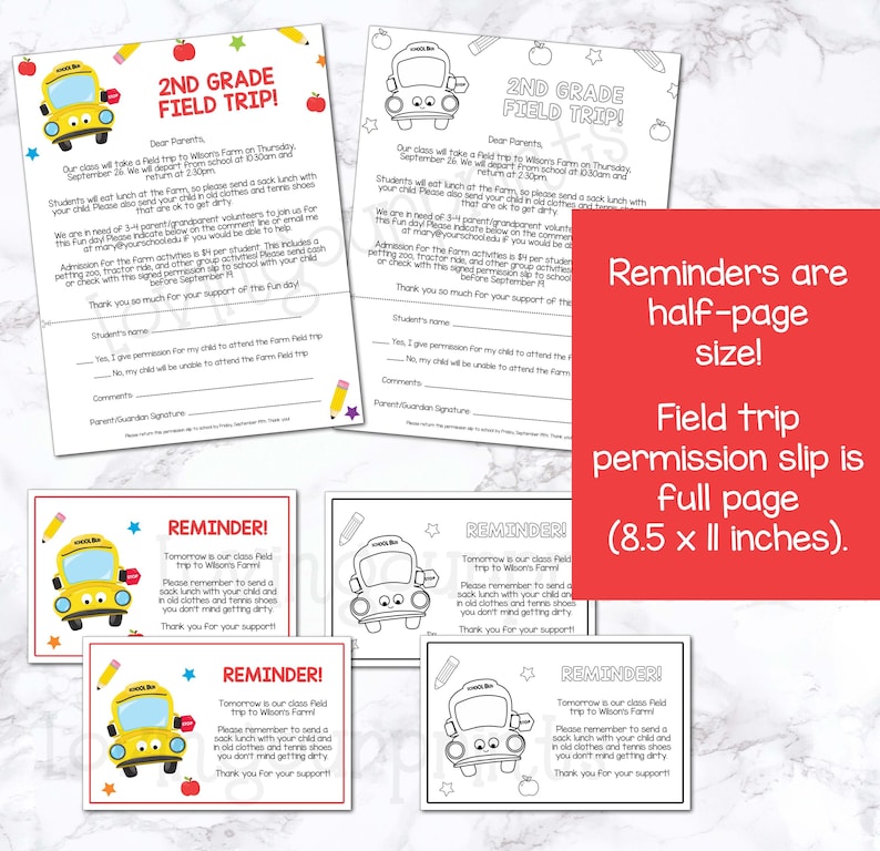 Editable Field Trip Permission Slip, Field Trip Form, Field Trip Flyer ...