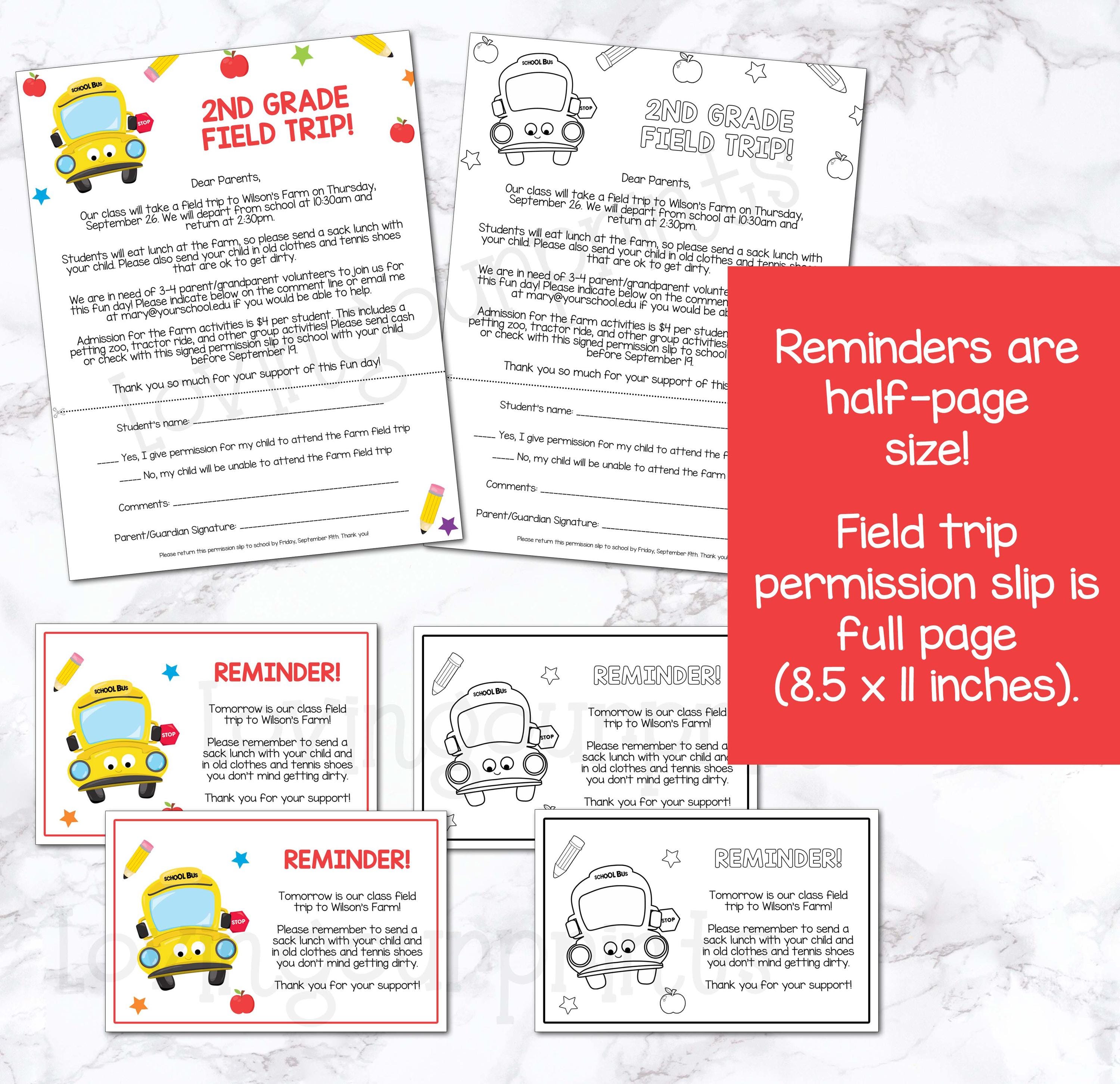 Editable Field Trip Permission Slip, Field Trip Form, Field Trip Flyer ...