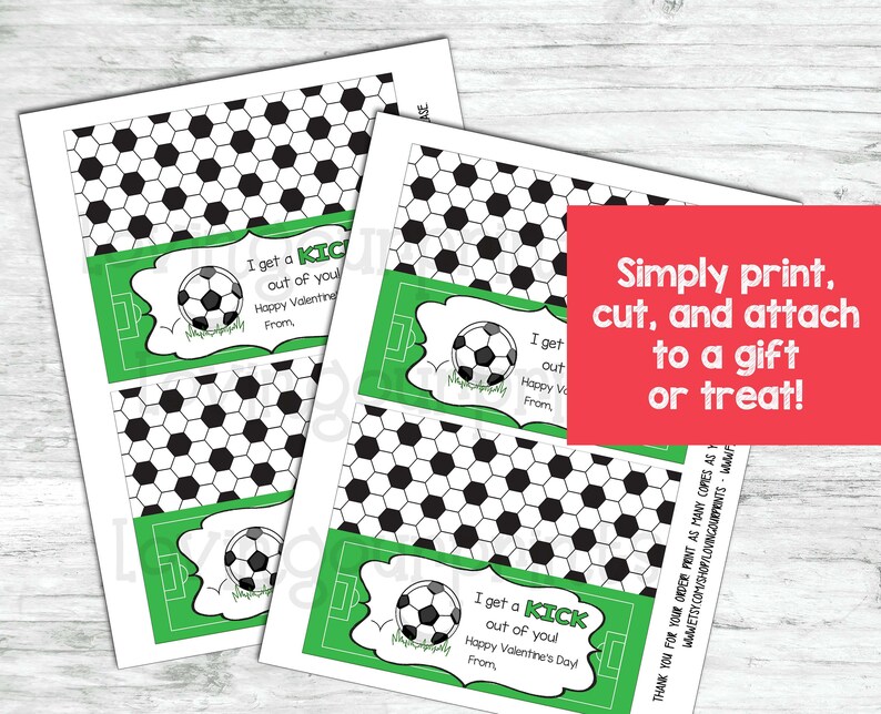Soccer Valentines, Soccer Valentine Printable, Editable Valentine Treat ...