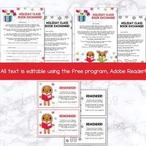 Christmas Book Exchange, Class Book Exchange, Holiday Book Exchange ...