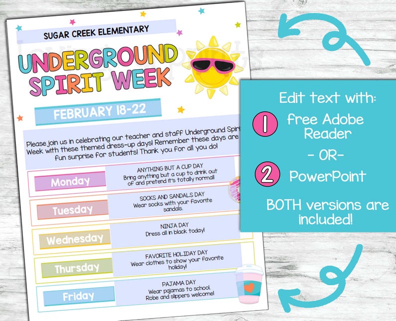 Underground Teacher Spirit Week, Underground Spirit Week, Underground ...