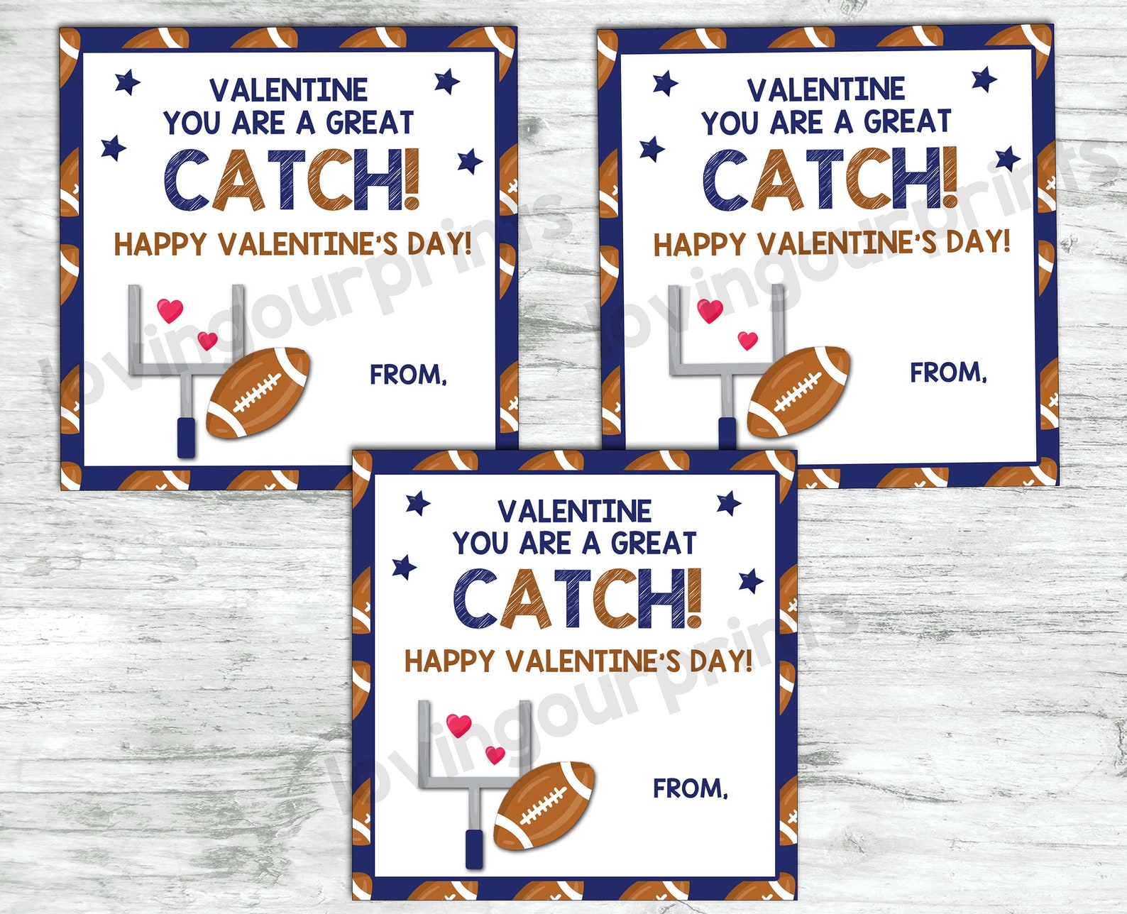 Football Valentine Editable Valentine Card Football | Etsy