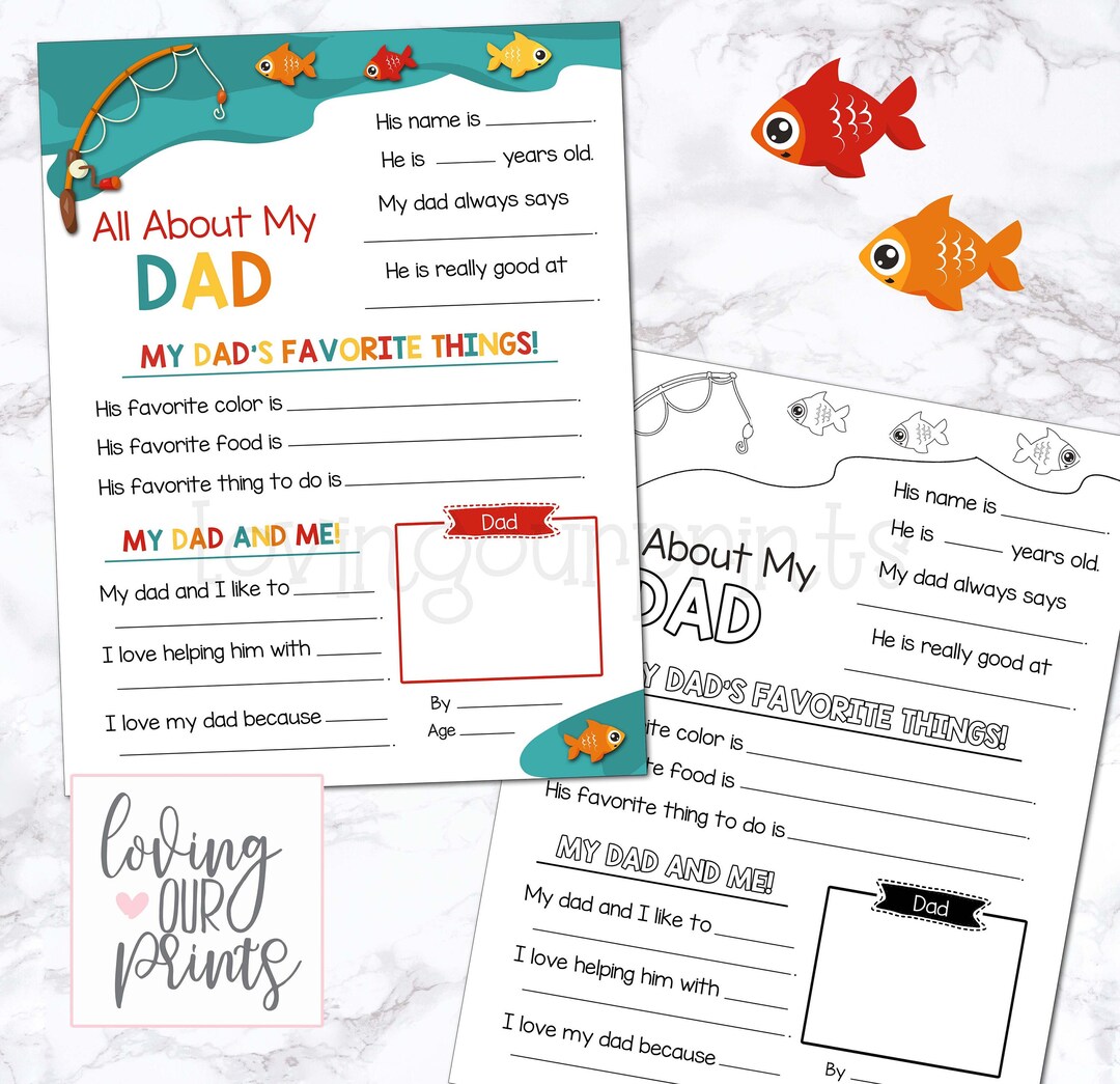 Father's Day Questionnaire, All About My Dad Printable, Father's Day ...