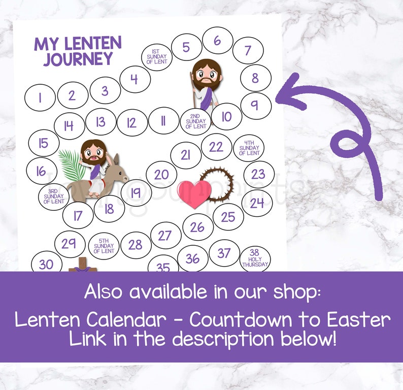 Ash Wednesday Activities Editable Lent Calendar Lenten - Etsy
