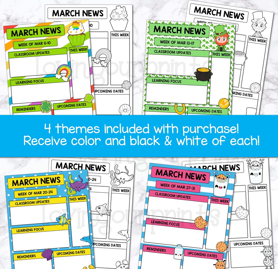 Editable March Newsletter Template March Newsletter for - Etsy