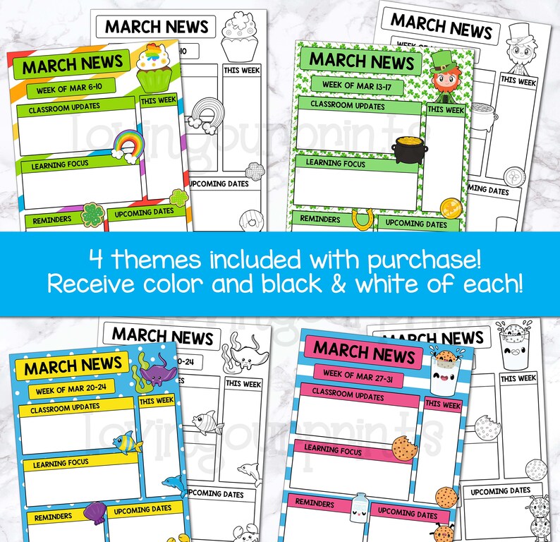 Editable March Newsletter Template March Newsletter for - Etsy