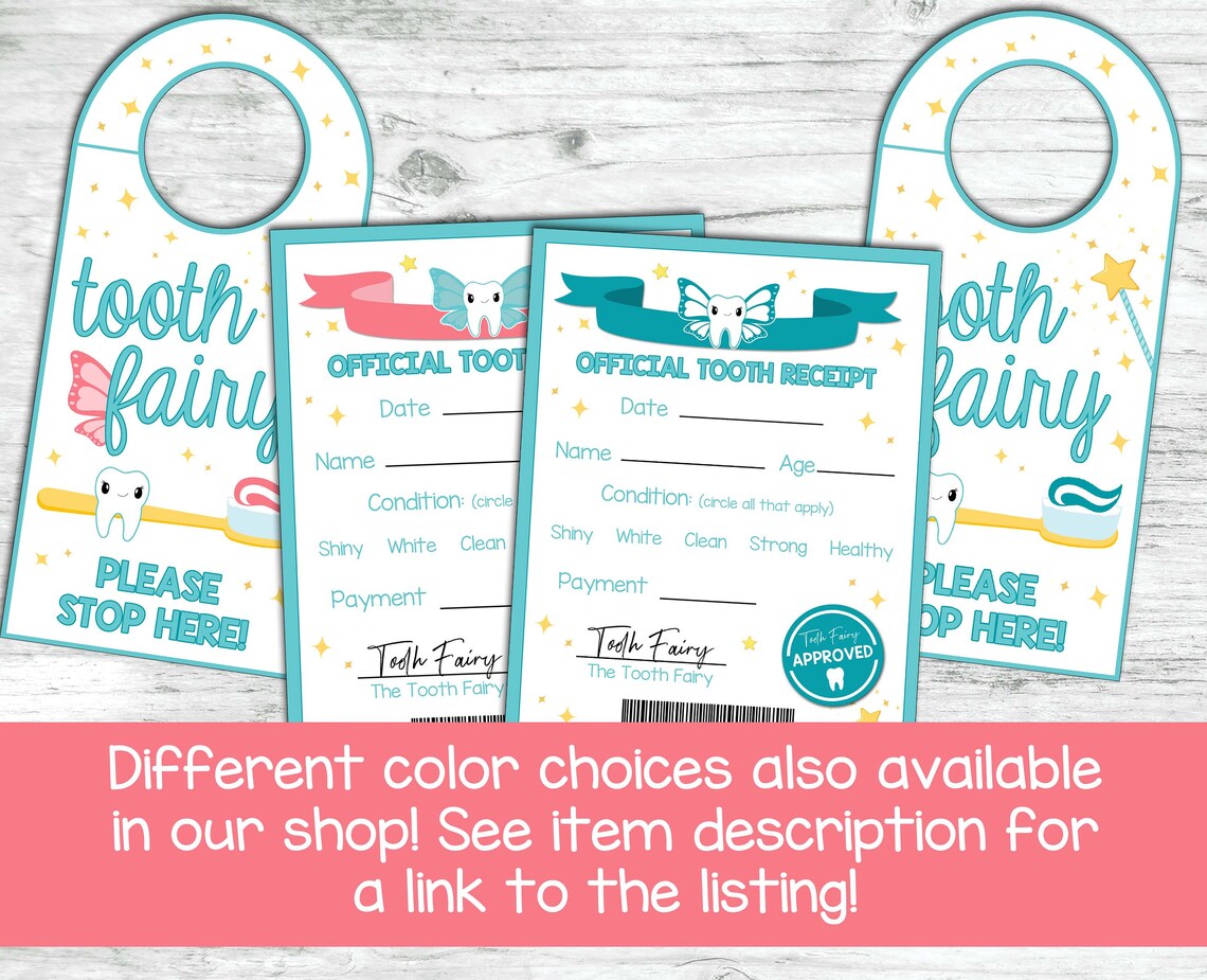 Lost Tooth Record, Tooth Fairy, Tooth Fairy Receipt, Tooth Fairy Door ...