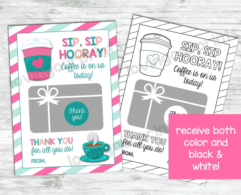 Sip Sip Hooray Tag, Sip Sip Hooray Coffee Tag, Editable Gift Tags ...